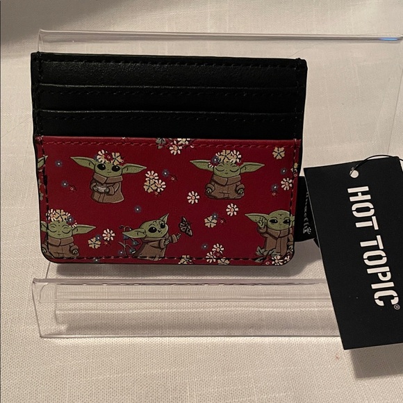 Hot Topic | Other | Loungefly Hot Topic Red And Black Baby Yoda Card ...